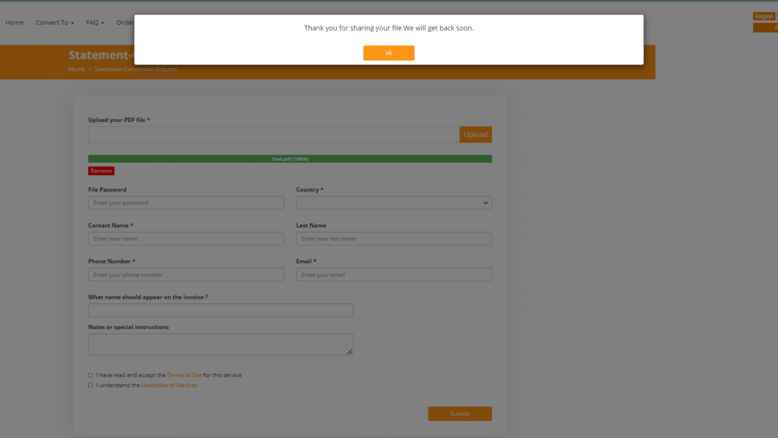 PDF to Excel Bank Statement Conversion Service | MMC Convert